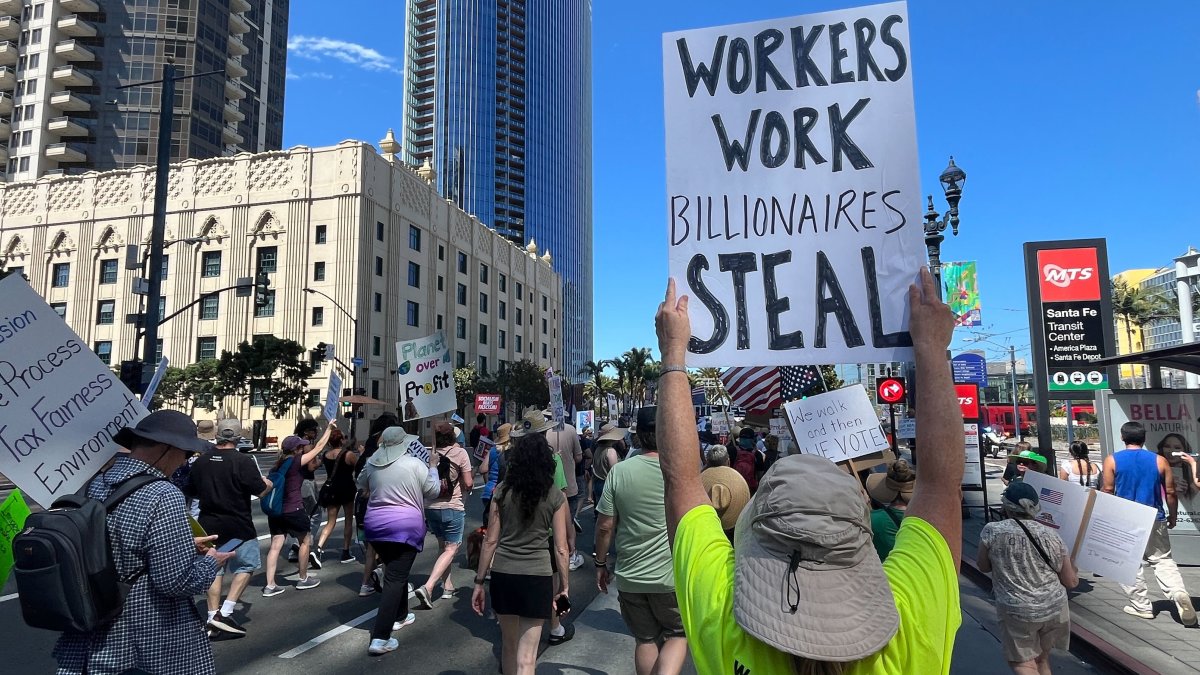 Manifestaciones ‘Workers Over Billionaires’ en San Diego – Telemundo ...